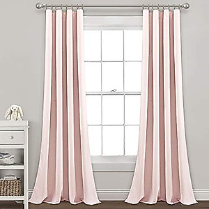 Lush Decor Pixie Fox Geo Blackout Window Curtain Panel, Single Panel, 52" W x 84" L, Pink - 100% Blackout Curtains - White & Pink Curtains for Kids & Baby - Geometric Dots - Bedroom & Nursery Decor