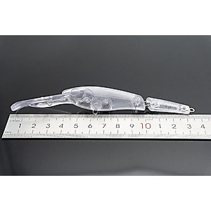 10PCS Unpainted Lure Blanks 11.26g 13.5cm with 6mm Free Fishing Eye Crankbait Simulation Blank Body Clear Hard Baits Trout Salmon Minnow Lure Popper Lures Topwater Freshwater 6mm 318