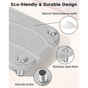 Fast Drying Stone Sink Caddy - Instant Dry Sink Organizer for Bathroom Kitchen, Water Absorbing Stone Tray for Sink Countertop, Diatomaceous Earth Quick Dry Stone Rack for Sponge, Soap Dispenser, Cup