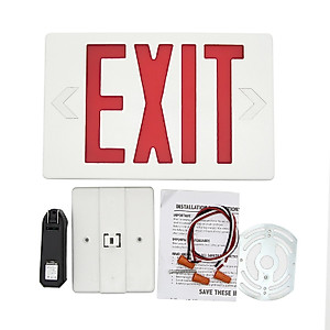 Ainfox 2 Pack LED Exit Sign Emergency Wall Light, Back -up Letter Cover (red/2pack)