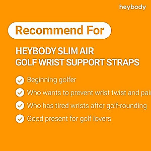 heybody Slim Air Golf Wrist Support Strap (Gray) | Golf Wrist Brace for Carpal Tunnel | Golf Training Equipment | Wrist Pain Relief Injury Prevention | Comfortable Fit Elastic Material