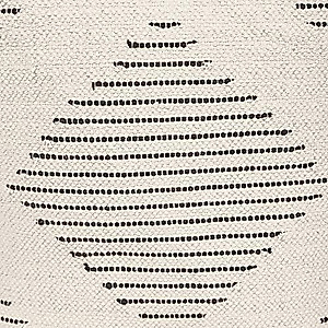 · REDEARTH · UNSTUFFED Pouf Ottoman Cover Textured Boho Storage Square Home Decor Poof Pouffe Space Saver Footrest for Living Room, Bedroom, Nursery, Kidsroom; 100% Cotton (20"x20"x20"; Black)