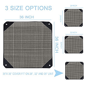 Air Conditioner Covers for Outside Units Central Top Universal Mesh Outdoor AC Unit Defender Heat Pump Conditioning Cover (32 x 32 inch), Black