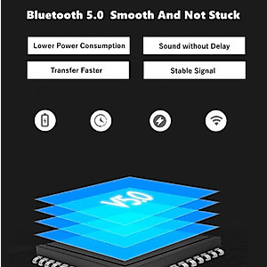 Wireless Earbuds, Single Bluetooth Earbud 5.0, Mini Invisible Headset, in-Ear Headphone with Charging Cable, HiFi Stereo Headset for Sports Driving, 5 Hrs Playtime for iOS Android Phones PC (Black)