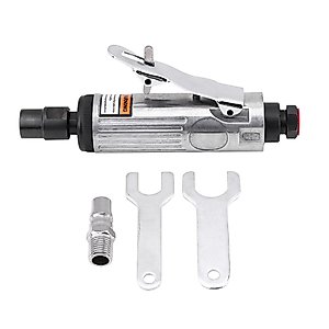Acouto 1/4" Pneumatic Die Grinder 90PSI Pneumatic Air Die Grinder Grinding Kit Polishing Engraving Tool