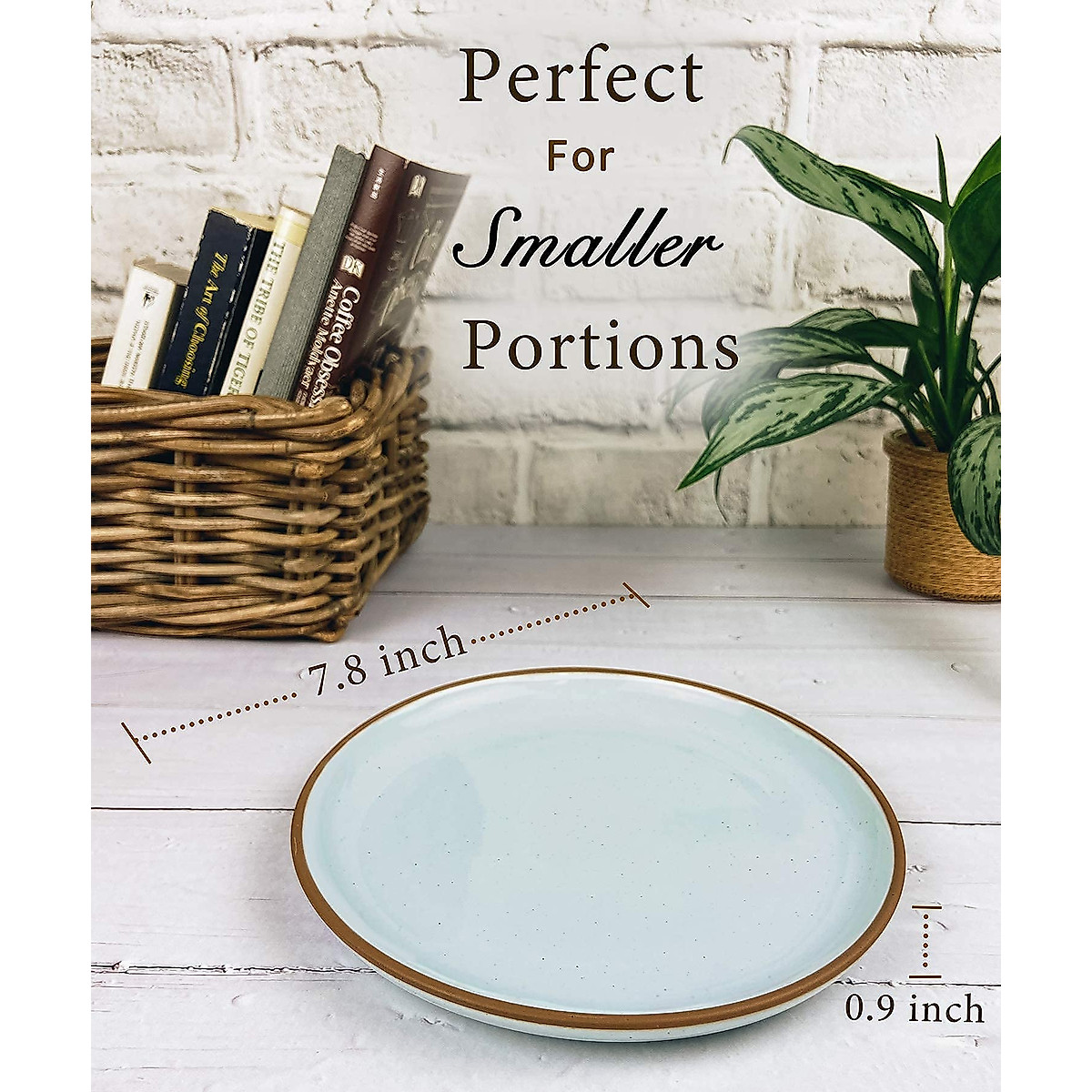 Mora Ceramic Dinner Plates, Salad Plates, Cereal Bowls Bundle. Microwave, Oven and Dishwasher Safe, Scratch Resistant, Modern Dinnerware - Assorted Colors