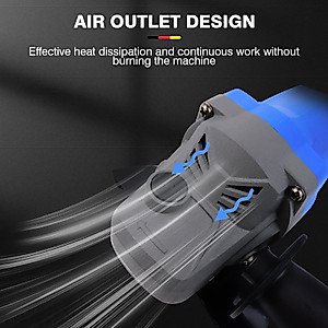 21V Angle Grinder Tool, Lithium-Ion Brushless Cordless Angle Grinder, Cutting, Grinding, Polishing and Rust Removal, 10000RPM, Power Angle Grinder with 6.0Ah Battery and Charger