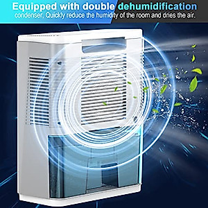 MORFY Dehumidifiers for Room, 85 OZ Water Tank (700 sq.ft) Dehumidifiers for Home Bathroom, Bedroom with Auto Shut Off and Drain Hose, Small Dehumidifier Quiet for Wardrobe,Closet,Trailer,RV