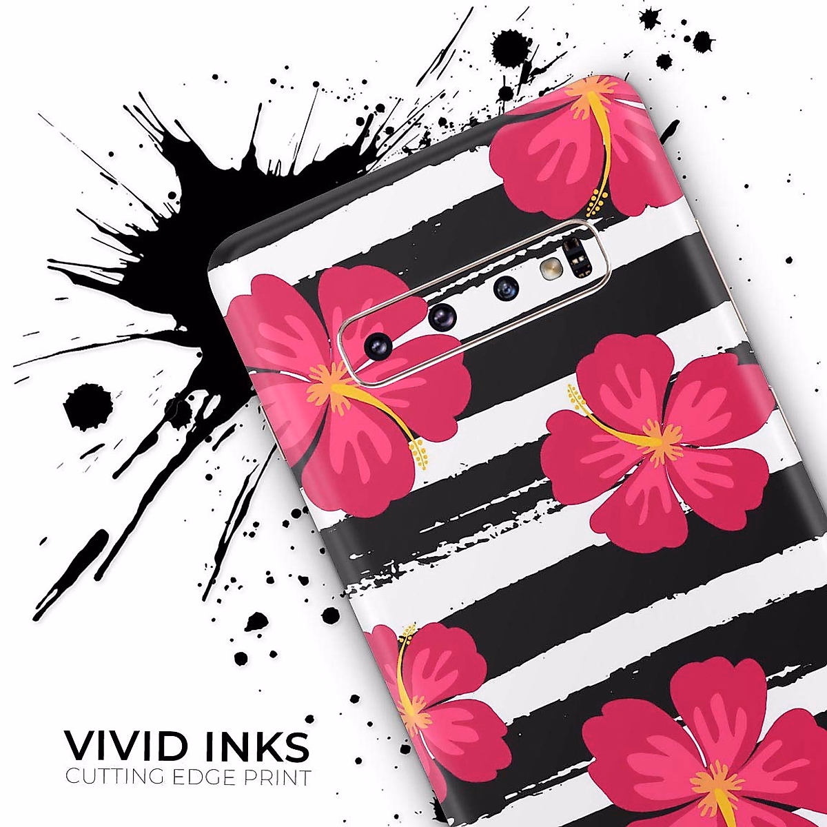 DesignSkinz Tropical Summer Hot Pink Floral v2 Protective Vinyl Decal Wrap Skin Cover Compatible with The Samsung Galaxy S20 (Screen Trim & Back Glass Skin)