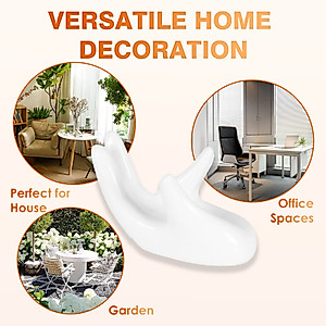 UAIAGM Hand-Shaped Air Plant Holder - Ceramic Mini Stand for Airplants - Decorative White Pot for Live Houseplants - Unique Desk, Table, Shelf Decor