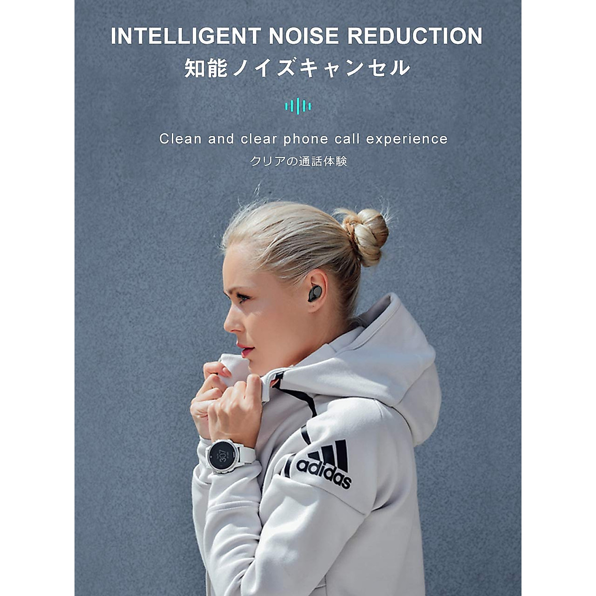 MEES Black True Wireless Earbuds Sports, Bluetooth 5.0 Headphones Waterproof IPX4, Richer Bass HiFi 3D Stereo in-Ear Earphones w/Mic, 3-4 Hours Playback Time, Noise Cancelling Headsets (Auto-Pairing)