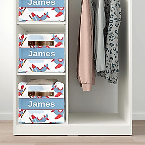 Deven Airplanes Cute Personalized Large Storage Baskets for Organizing Shelves with Handle,Closet Decorative Storage Bins for Toy, Bathroom,Nursery,Home 1 Pack