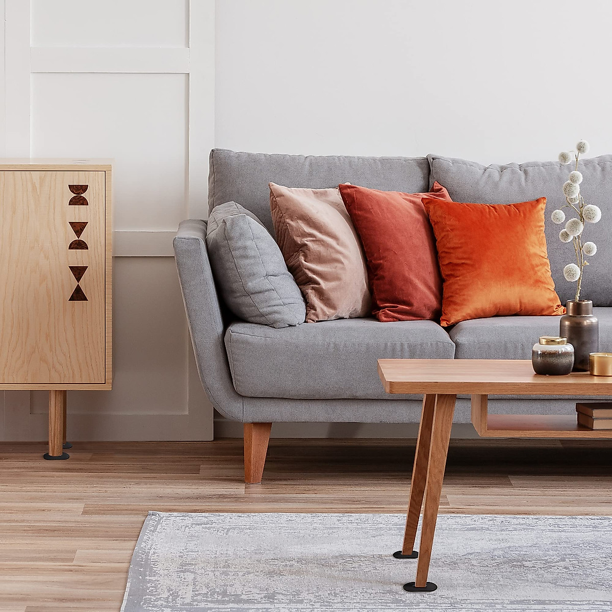 Super Sliders 3 1/2" x 6" Oval Reusable Furniture Sliders for Carpet - Effortless Moving and Surface Protection, Beige (8 Pack)