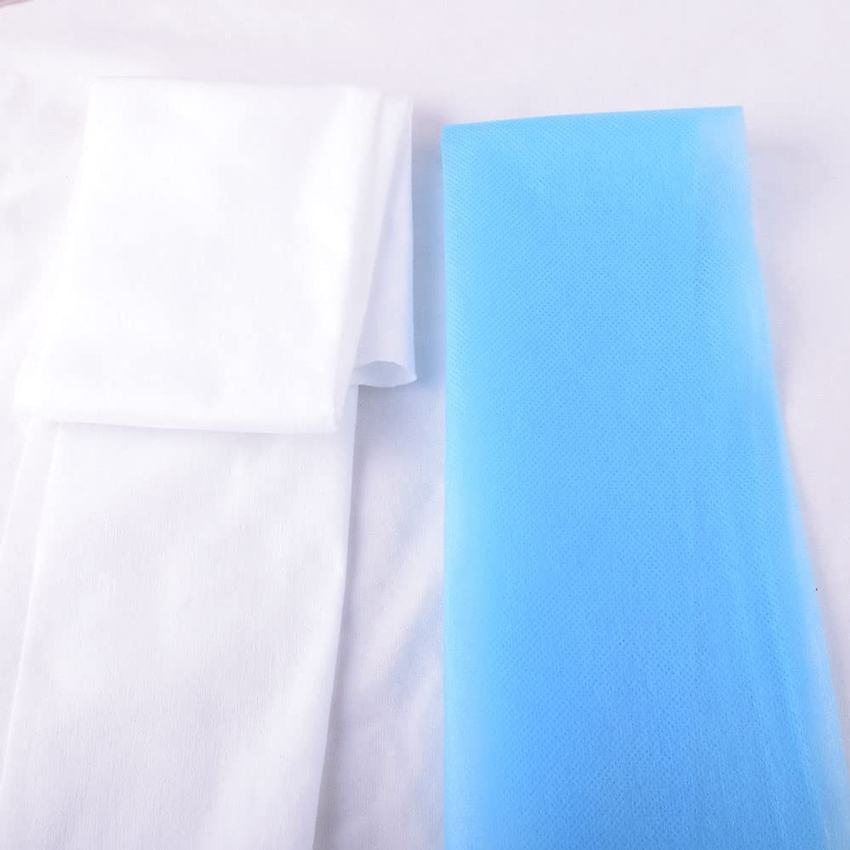 Non Woven Fusible Interface Blue/White Non Woven Interface Fabric 100% Air Filter For Face Mask DIY Supplies By Yard (10 Yards, White)