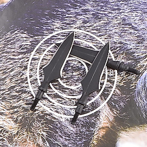 ZSHJGJR Hunting Broadheads Traditional Hunting Arrow Heads 200 Grain Solid Metal Screw-in Arrow Tips for Archery Target Hunting Shooting 6/12Pack (12pcs + 1 x broadheads box)