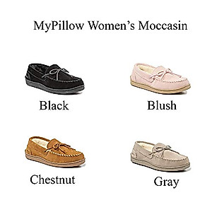 MySlipper Women's Size 7 Blush Moccasin Slippers By:MyPillow
