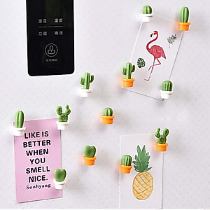 OYEFLY 12pcs Cute Succulent Plant Magnetic Refrigerator Magnets Cute Home Decor Refrigerator Stickers Creative Notice Message Magnetic Stickers Gift (White+Orange)