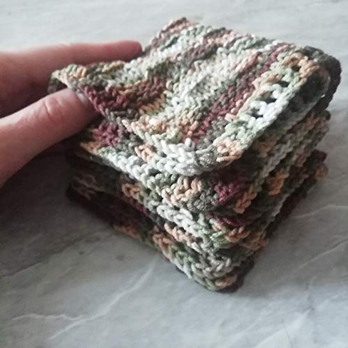 Knitted Dish Cloths Handmade 3-Piece Hand Knit Dishwashers Reusable Dish Rack Washcloth Close Knit Dishcloth Farmhouse Kitchen