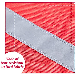 Frienda 2 Pieces Safety Travel Flag for Kayak Canoe Red Warning Flag with Webbing for Kayak SUP Towing Canoes Truck Safety Accessories Kit (Stripe Style)