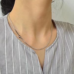 2MM Stainless steel chain necklace, Thin cable chain necklace for women men, Silver chains for necklace alone or pendant addition, 16-30 inch Available (20 inch)