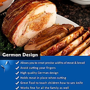 Stainless Steel Roast Beef Cutting Tongs Meat Bread Slicing Tong Onion Tomato Holder For Slicing Vegetable Fruits Cutting Kitchen Aid