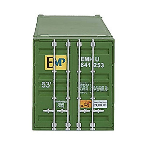 Walthers SceneMaster HO Scale Model of EMP (Green, Yellow) 53' Singamas Corrugated Side Container,949-8503