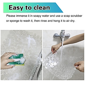 2 Pack Kitchen Sink Mat Pebble Sink Mats for Stainless Steel Sink, PVC Eco-friendly Sink Protector for Bottom of Kitchen Sink, Porcelain, Dishes and Glassware, Fast Draining, 15.8 x 11.8 In (Clear)