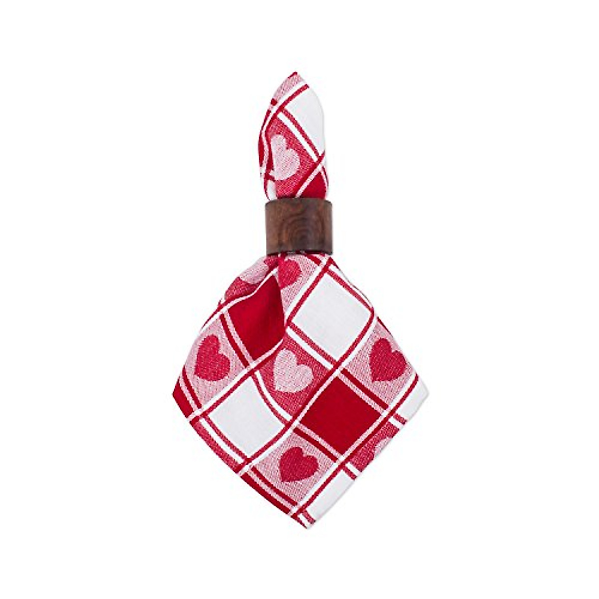 DII Valentine's Day Collection, Napkin Set, 20x20, Checkered Heart, 6 Piece