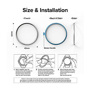 Ringke Inner Bezel Styling Compatible with Samsung Galaxy Watch 4 Classic 42mm, Stainless Steel Anti-Scratch Inner Bezel Ring Protective Cover - 42-IN-03 (ST) Silver