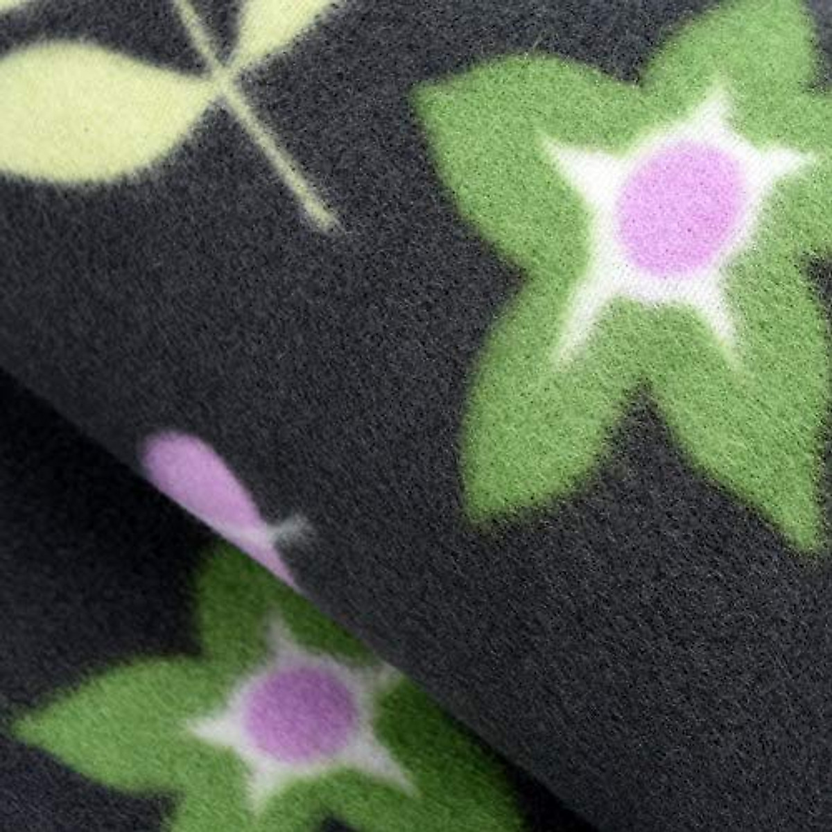 forestfish Fleece Throw Blanket Cozy Soft Portable Travel Blanket Compact for Long Car Airplane Train Rides 60" x 40", Flower