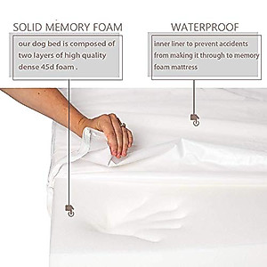 LaiFug Orthopedic Memory Foam Pet(46"x 28"x 4",Slate Grey)/Dog Bed with Durable WaterProof Liner and Removable Washable Cover