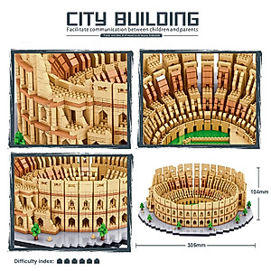bnwent Building Blocks Toys Colosseum Model (5594 Pieces) The World's Great Architecture Series Collectible Famous Landmarks DIY Gift for Teens and Adults
