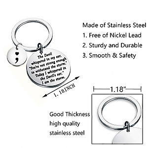 BNQL Semicolon Keychain I Am The Storm Keychain Inspirational Gifts Motivating Jewelry Gifts for Friend (keychain)
