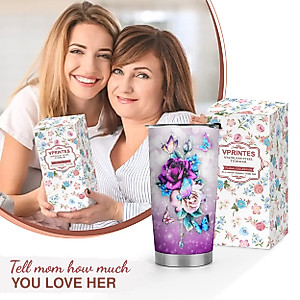 Mom Rose 20oz Stainless Steel Tumbler - Mom Gifts from Daughters - Mom Birthday Gifts, Christmas Gifts for Mom from Daughter, Valentines Day Gifts for Mom