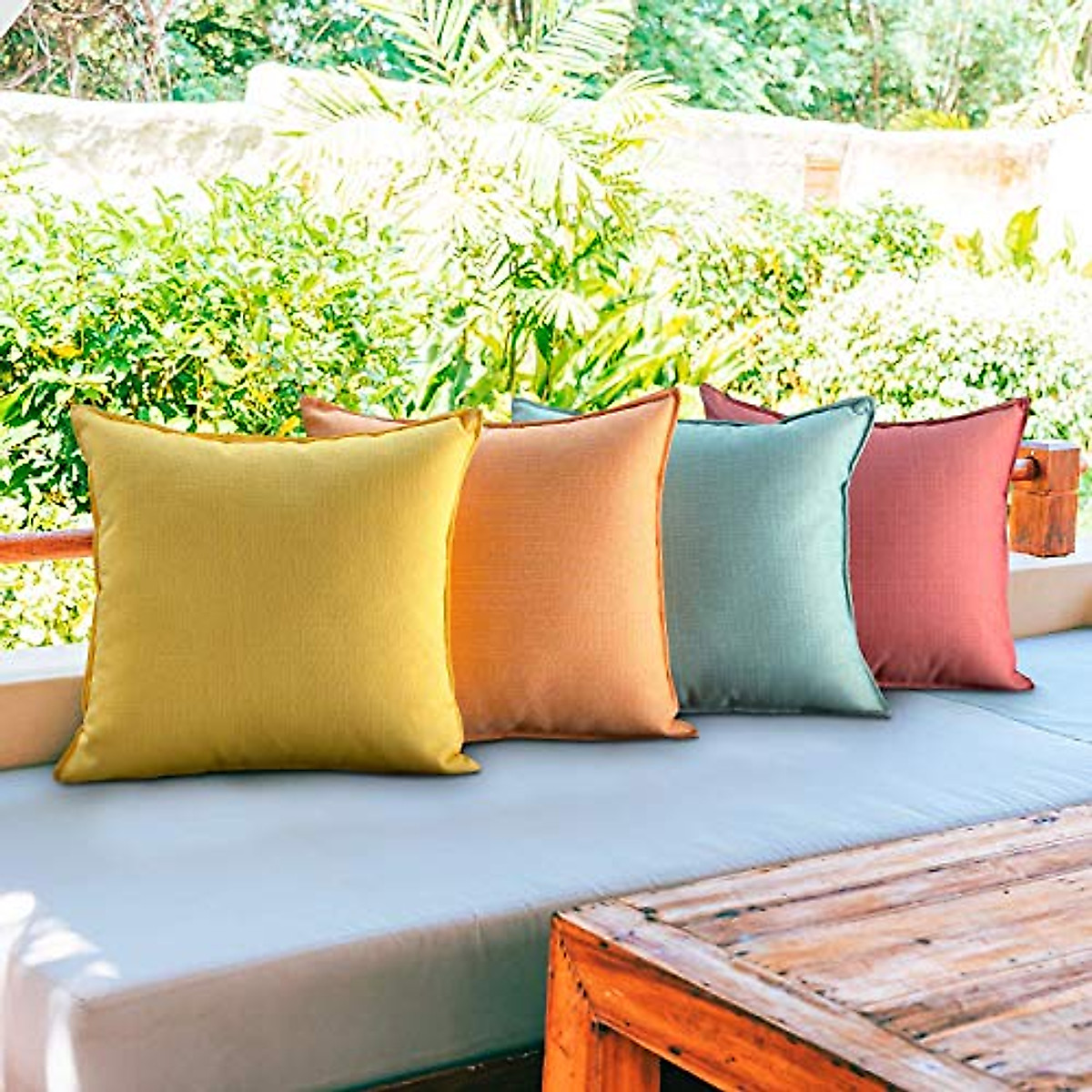 MIULEE 22x22 Outdoor Pillow Insert, Outdoor Pillows Water-Resistant Throw Pillow Inserts Hypoallergenic Premium Pillow Stuffer Sham Square for Patio Furniture Cushion Porch Swing Couch Sofa