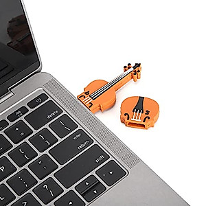 Cartoon Violin Shape USB Flash Drive, USB2.0 Memory Thumb Stick U Disk for Computer Kids and Friends Gifts(128GB)