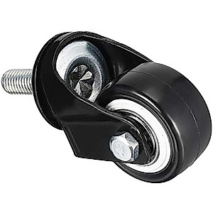 uoboeuq 1.5 Inch Swivel Caster Wheels PU 360 Degree Threaded Stem Caster Wheel M8 x 25mm, 330lb Total Load Capacity, Pack of 4