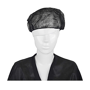 Cleaing Disposable Black Bouffant Cap 24inch 100 Pack, Hair Net