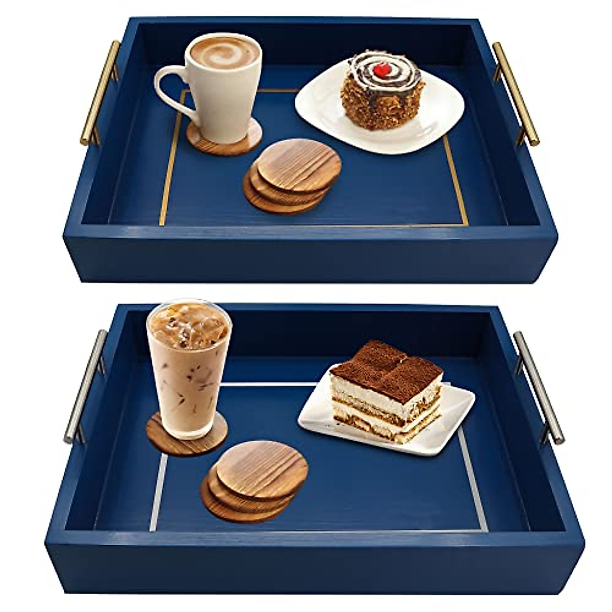 Gardmusic Blue Ottoman Tray - Stylish Home Serving & Decor Solution