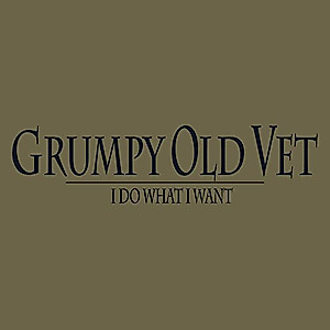 Grunt Style Grumpy Old Vet Men's T-Shirt (Military Green, Large)