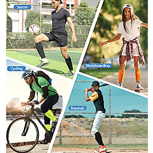 HiRui Soccer Shin Guards Shin Pads for Kids Youth Adult, Calf Compression Sleeve with Honeycomb Pads, Support for Shin Splint Baseball Boxing Kickboxing MTB, Lightweight (1PAIR) (Black, M)