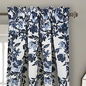 Lush Decor Tanisha Curtains Room Darkening Floral Vine Print Design Window Panel Set (Pair), 52" W x 84" L, Tangerine & Turquoise