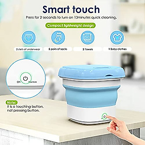 Portable Washing Machine, Mini Portable Washer for Underwear, Sock, Baby Clothes, Ozone sterilization,Travel, Camping, Dorm, RV, Folding Washing machine Best Gift for Friend or Family(blue)