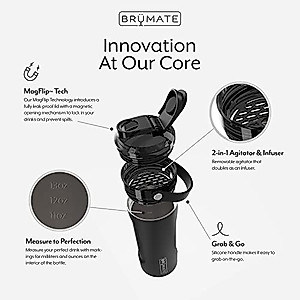 BrüMate MultiShaker Blender Shaker Bottle | 100% Leakproof Insulated Stainless Steel Shaker Bottle | Protein Shaker Bottle, and Pre Workout Bottle for the Gym | 26oz (Dark Aura)