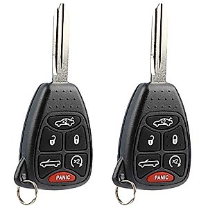 Car Key Fob Keyless Entry Remote fits 2007-2010 Chrysler Sebring/2011-2014 Chrysler 200 (OHT692427AA 6-btn, Set of 2)