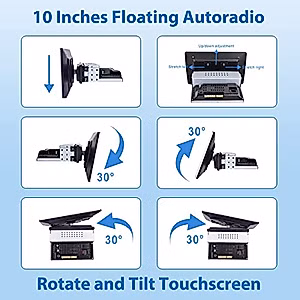 Hikity Android 11 Single Din Car Stereo 10.1" Angle Adjustable Touchscreen Car Radio, Wireless Apple Carplay Android Auto, Support GPS/WiFi/HiFi/Bluetooth Call Music/FM/SWC/Backup Camera