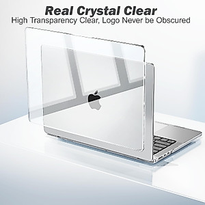 B BELK Compatible with MacBook Pro 14 inch Case 2023 2022 2021 Release M2 A2779 A2442 M1 Pro/Max Chip with Touch ID, Clear Plastic Hard Shell Case with Keyboard Cover + Screen Protector, Transparent