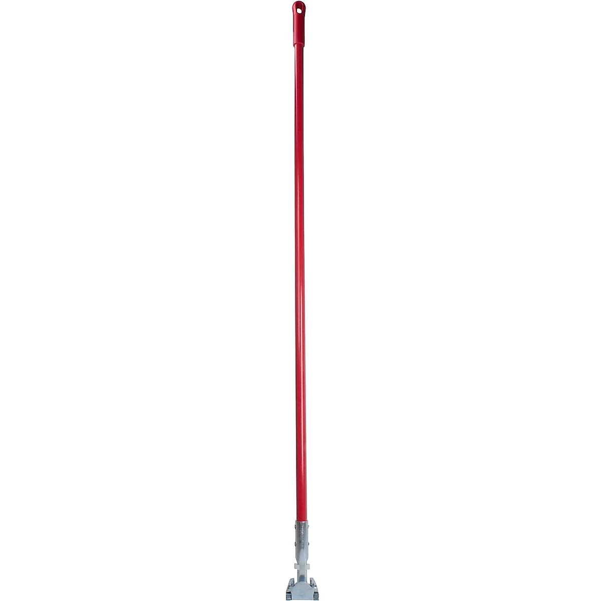 SPARTA Jaw Clamp Dust Mop Handle, Floor Dust Mop Frame Handle, Gripper Holder with Clip-On Connector for Floor Cleaning, Janitorial Supplies, Commercial Use, 60 Inches, Red