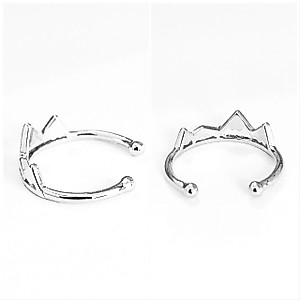 Altitude Boutique Mountain Ring, Snowy Mountain Jewelry for Women, Outdoor Enthusiast Gifts, Adjustable Size (Silver)