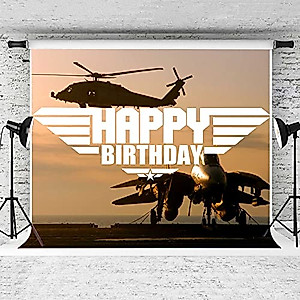 EMDSPR Military Fighter Backdrop for Birthday, 7x5ft Vinyl, Aircraft Force Retro Airplane Photography Background for Pilot Portrait Photo Booth BJZYPR52